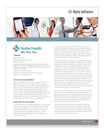 Sutter Health Case Study | Nlyte