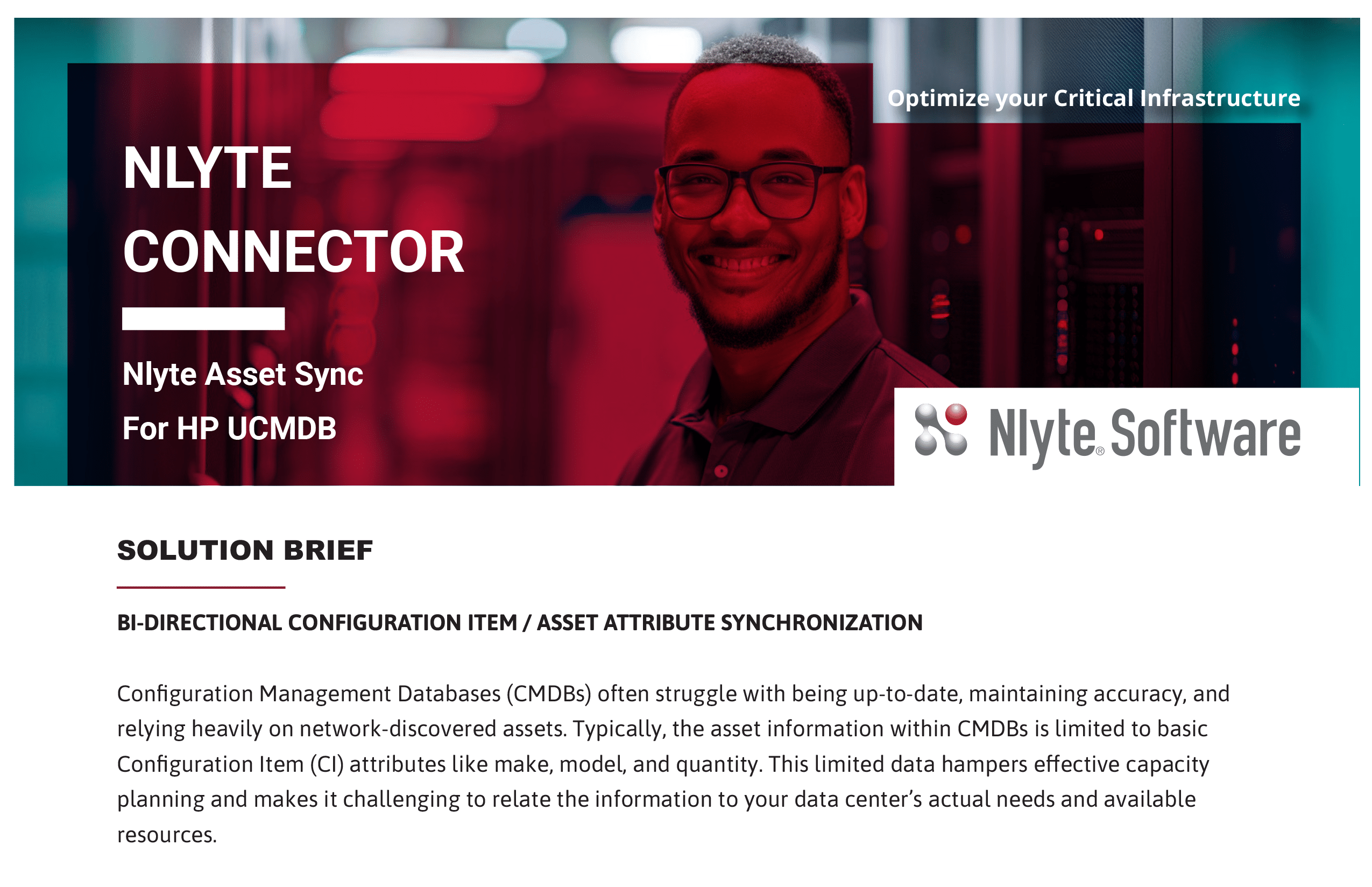 Nlyte Asset Sync for HP UCMDB Data Sheet | Nlyte