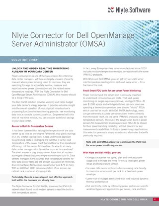 Nlyte Connector for Dell OMSA Data Sheet | Nlyte