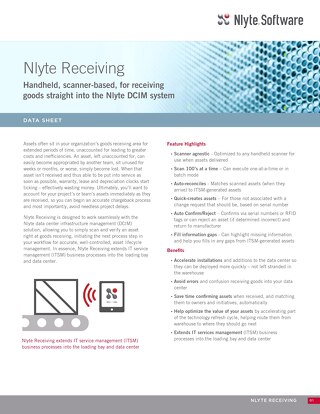 Nlyte Receiving | Nlyte