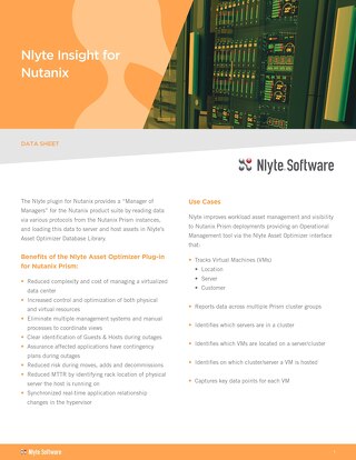 Nlyte Virtual Connector for Nutanix | Nlyte