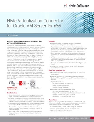 Nlyte Virtualization Connector for Oracle VM Server for x86 | Nlyte