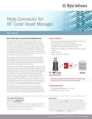 Connector for RF Code Asset Manager | Nlyte