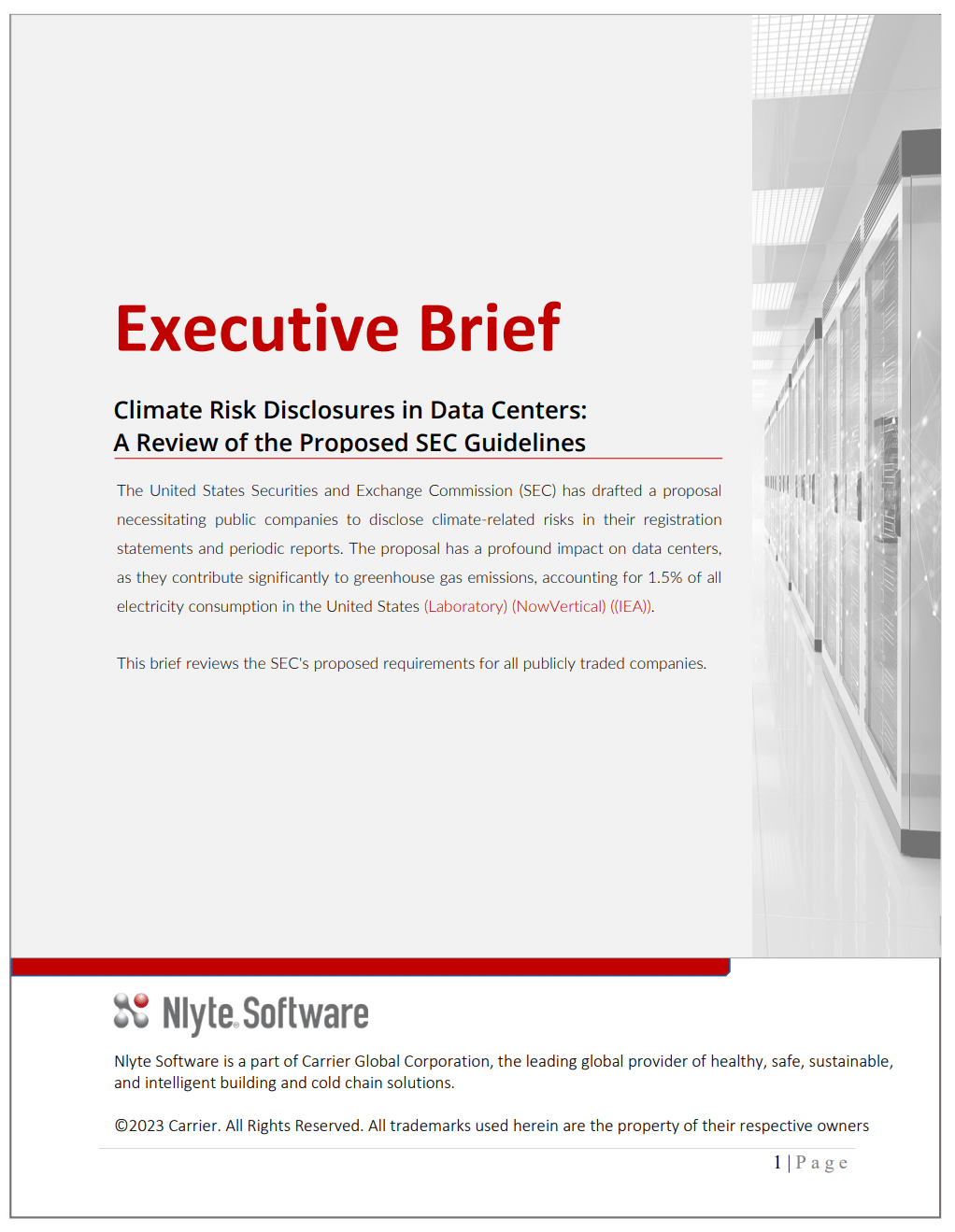 Executive Brief: Climate Risk Disclosures in Data Centers - A Review of ...