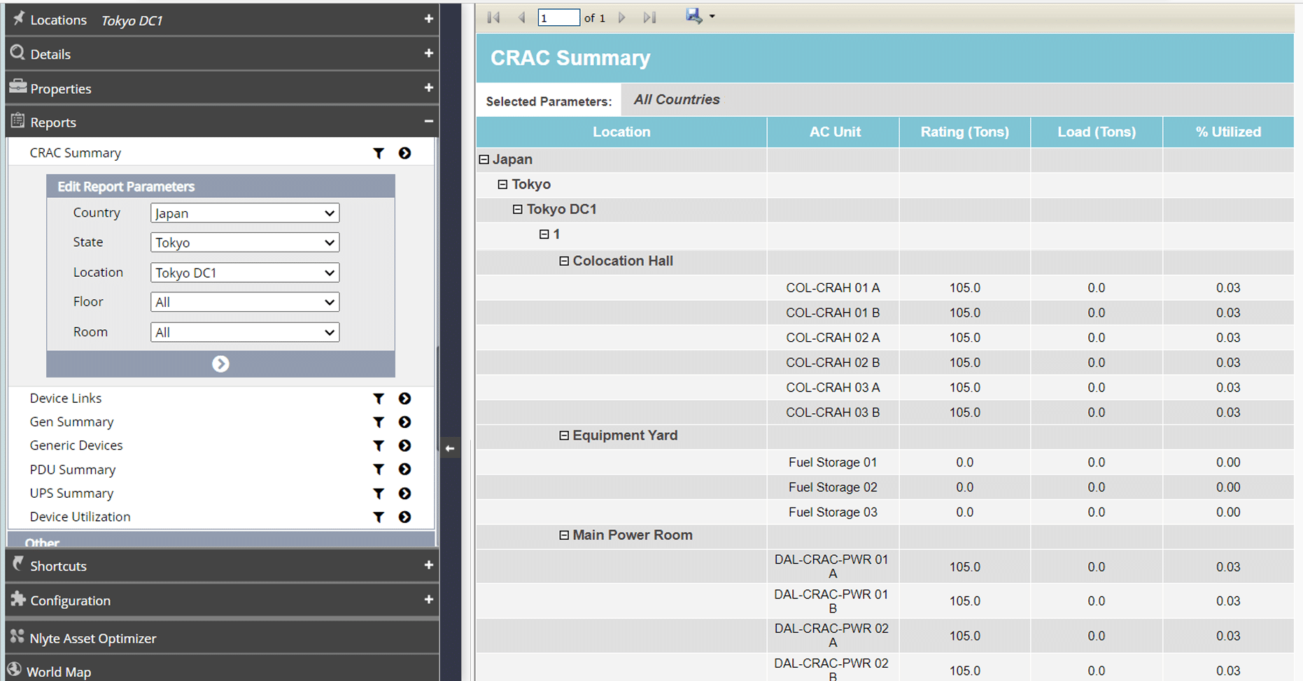 Nlyte Energy Optimizer (NEO) | CRAC Summary Report | Nlyte Nlyte Energy Optimizer (NEO) | CRAC Summary Report | Nlyte
