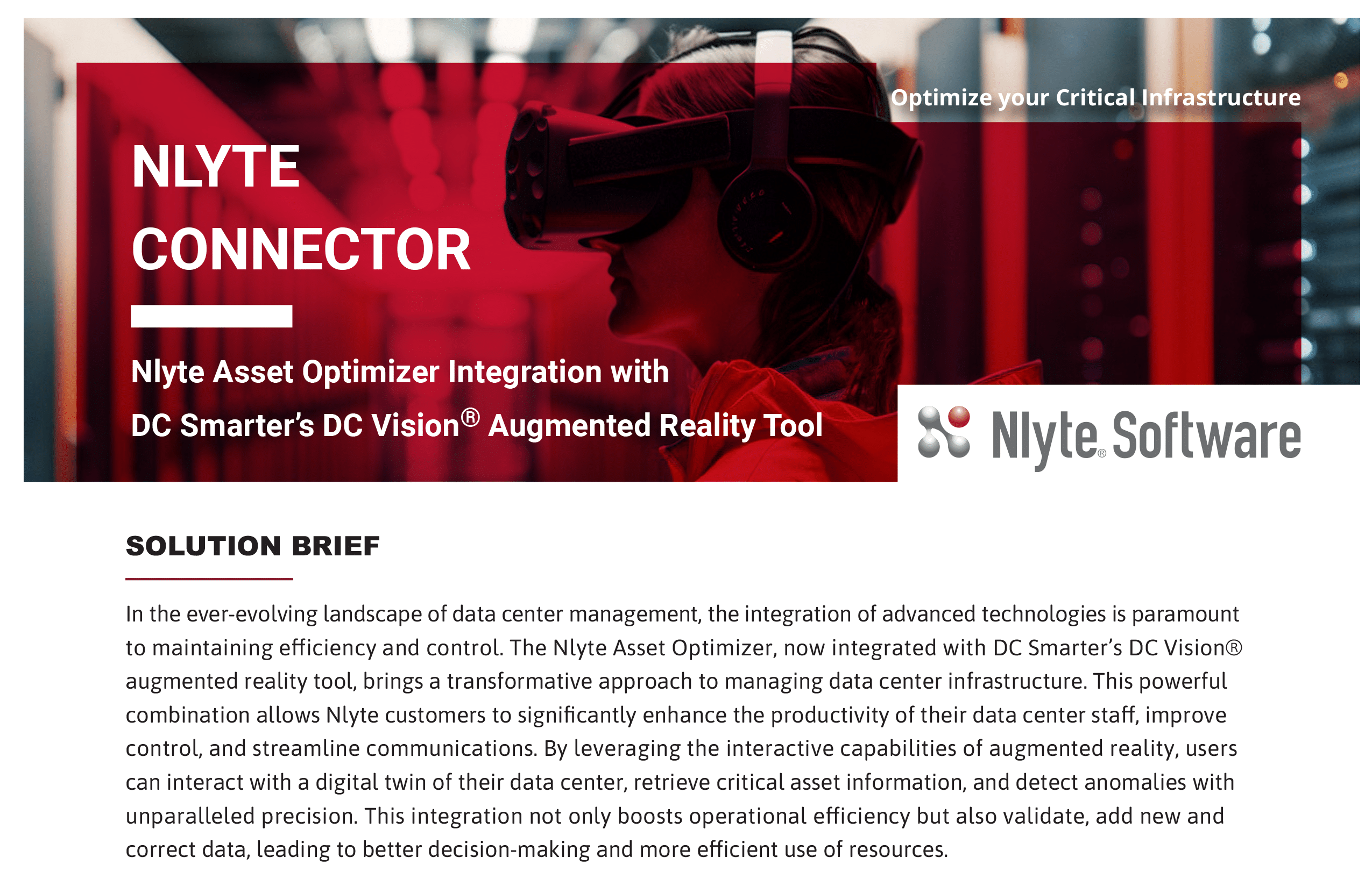 Connector Nlyte Asset Optimizer with DC Smarter’s DC Vision® Augmented ...